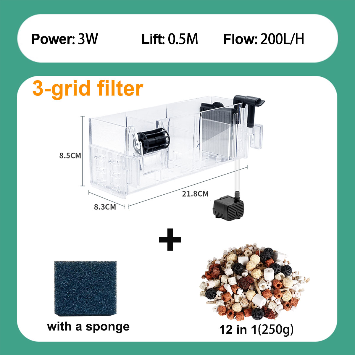 Aquarium Multi-grid Filter Multi-layer filtrationAcrylic material Wall ...