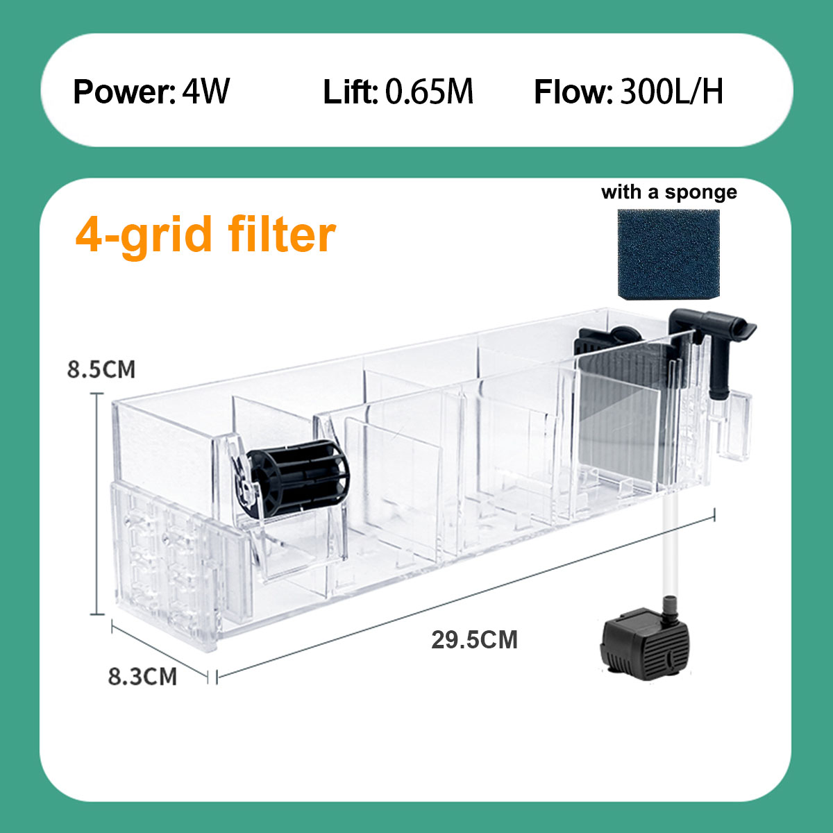 Aquarium Multi-grid Filter Multi-layer filtrationAcrylic material Wall ...
