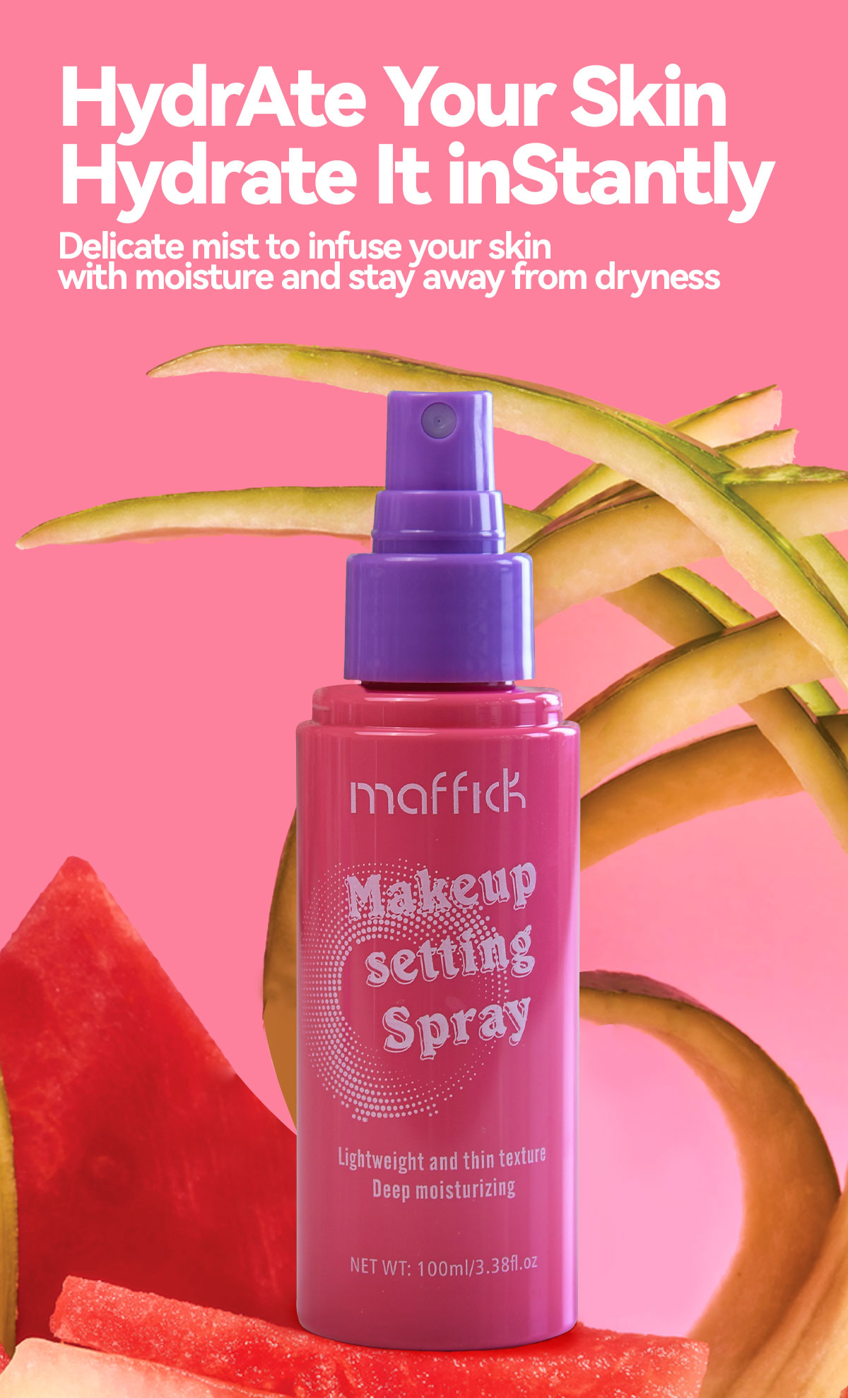 Festive Freshness Setting Spray: Watermelon-Infused Waterproof & Oil ...