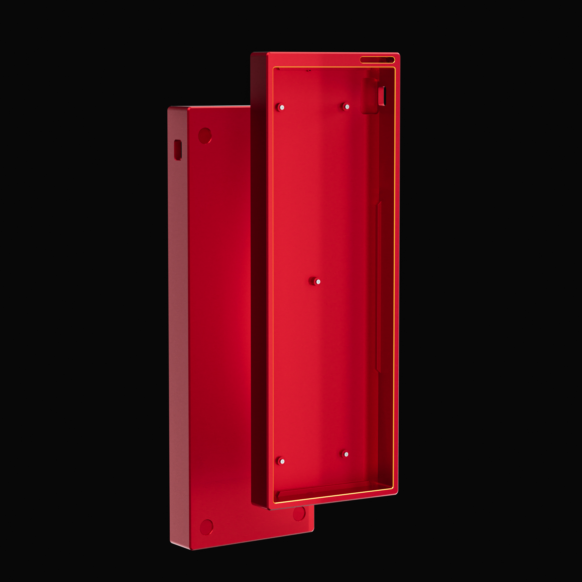 M60/M63 Red / Black Mechanical Keyboard Housing CNC Aluminum Anode ...