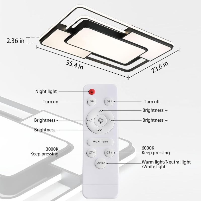 Modern Tri color LED Ceiling Light Dimmable With Remote Control Round ...