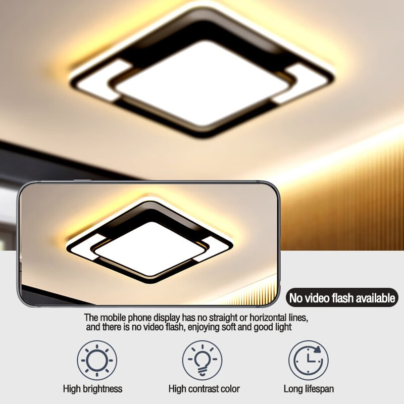 Modern Tri color LED Ceiling Light Dimmable With Remote Control Round ...