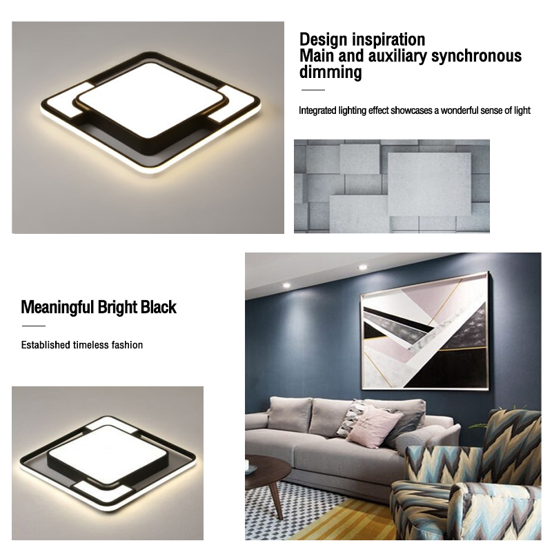 Modern Tri color LED Ceiling Light Dimmable With Remote Control Round ...