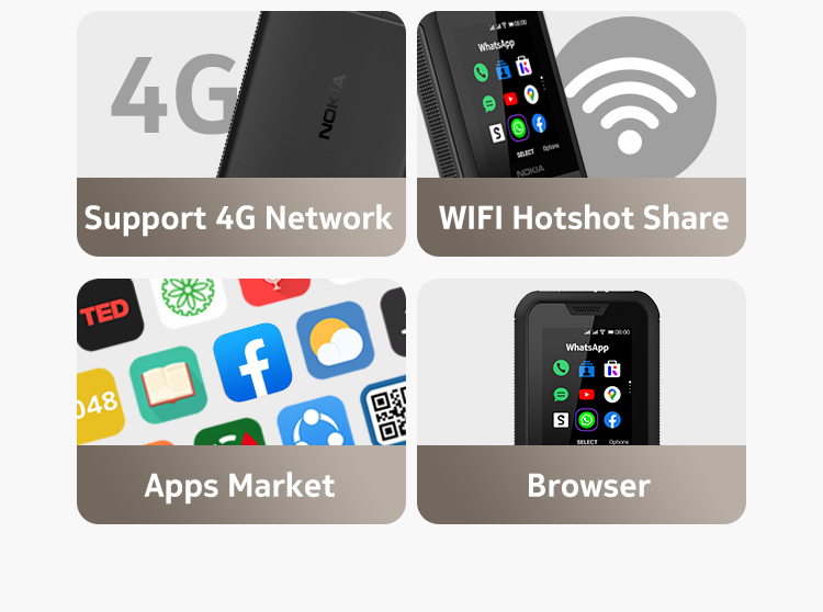 Nokia 800 Tough 4G Phone 2.4 Inches IP68 Water Resistant 43 Days ...