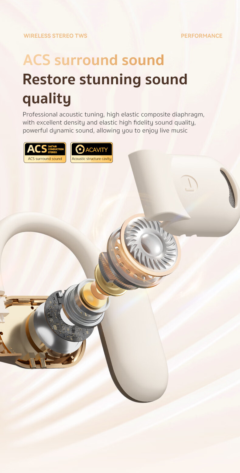 MINISO X38 Noise-Cancelling Bluetooth Earphone Sport Bluetooth 5.4 ...