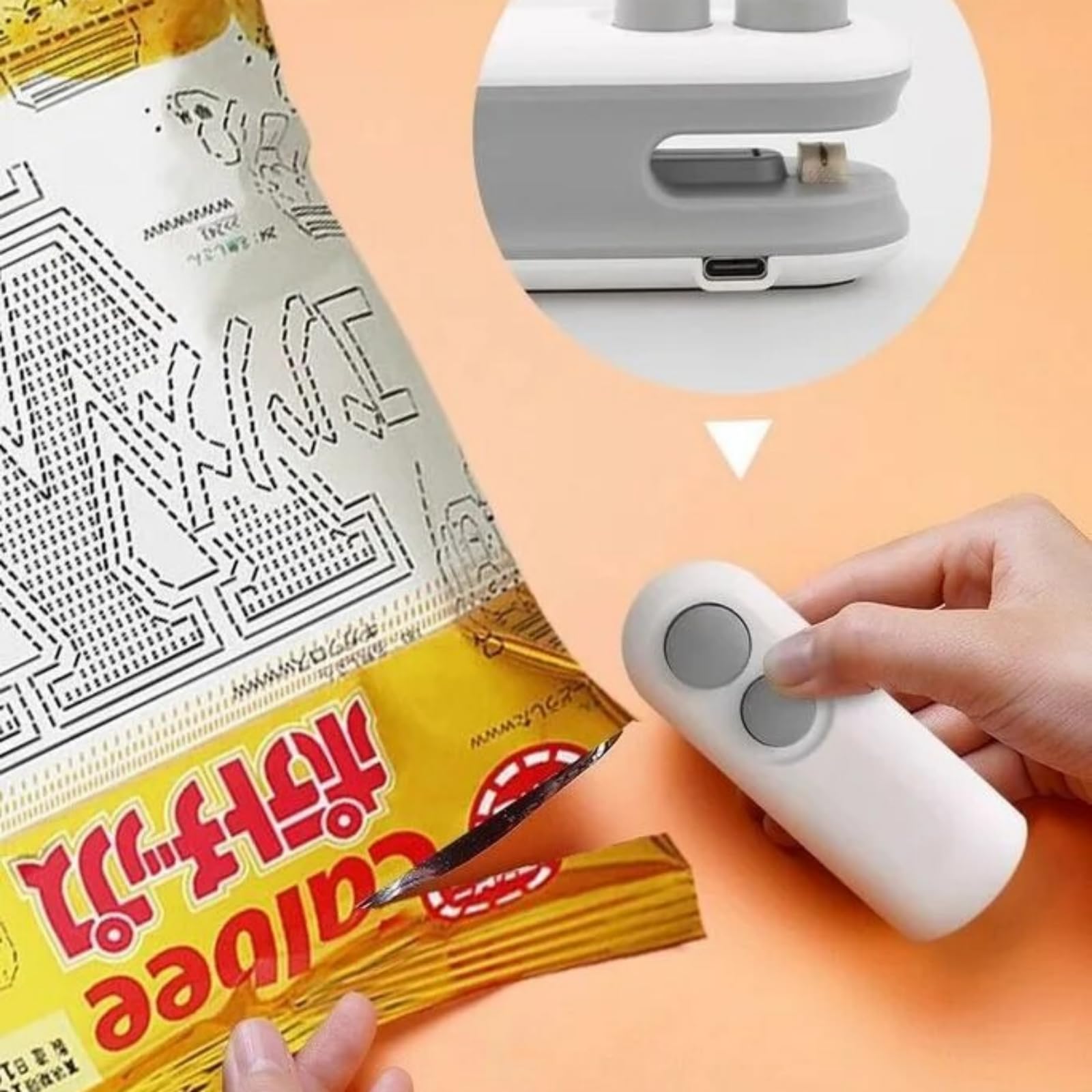 Mini bag sealer, portable, rechargeable handheld heat vacuum sealer, 2 ...