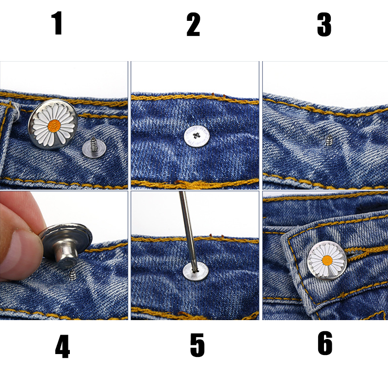 20pcs No-Sew Jeans Button Kit - Punch-Free Waist Tightener, Adjustable ...