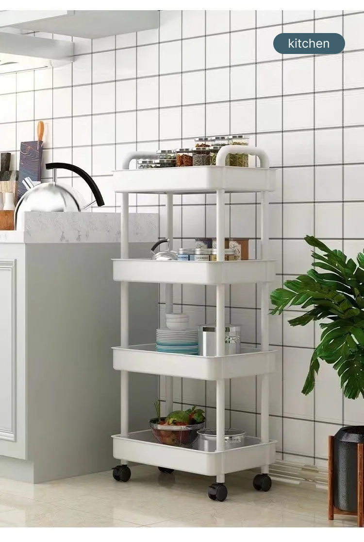 3/4/5 Layer Moving Rack Trolley Cart organizer kitchen rack kitchen ...