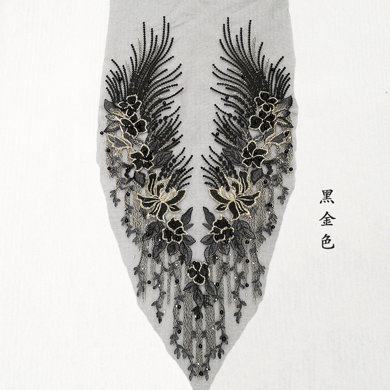 1PCS 55*28CM Lace Beaded Embroidery Bodice Patches,Clothes Appliques ...