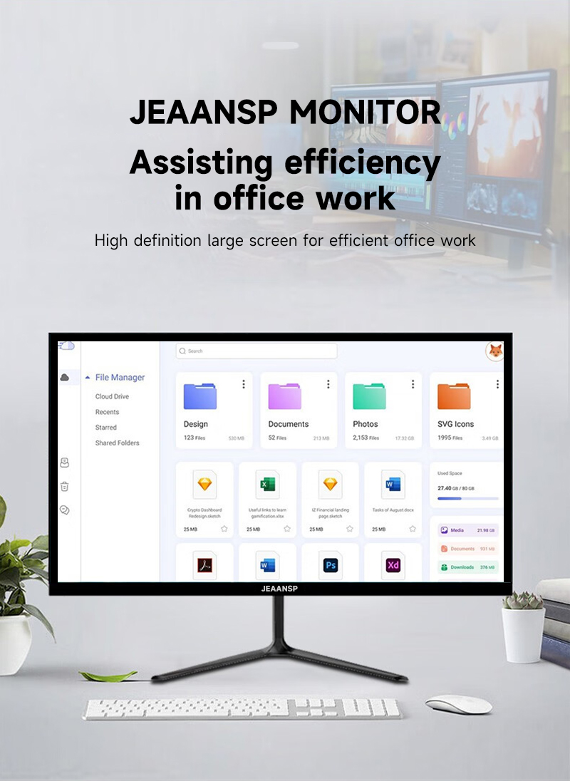 JEAANSP PC Monitor 19" 22 inch Display 60Hz/24" 25" 27 inch Office ...