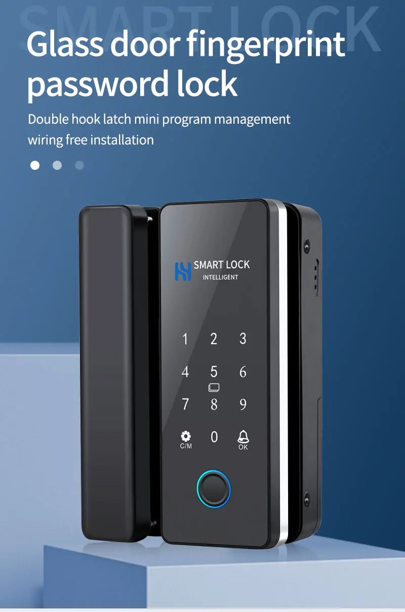 Haha-Lock APP Fingerprint Glass Locks Bluetooth Smart Glass Door ...