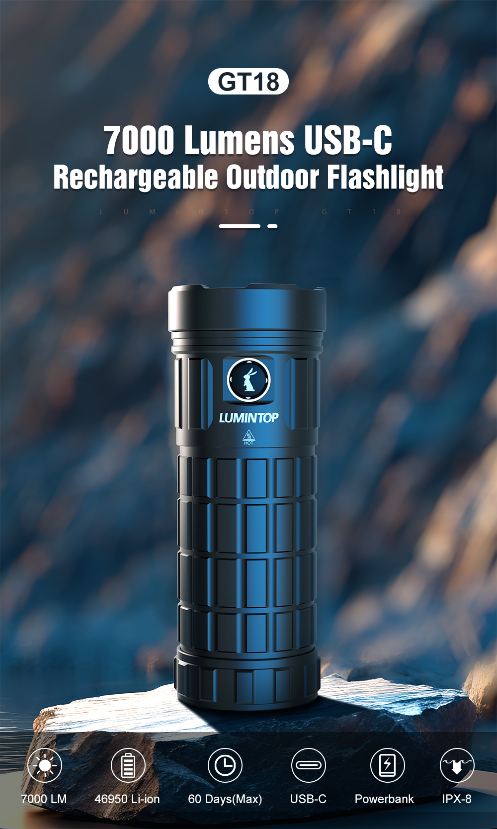 Lumintop GT18 USB TYPE C rechargeable flashlight support 1pcs 46950 ...