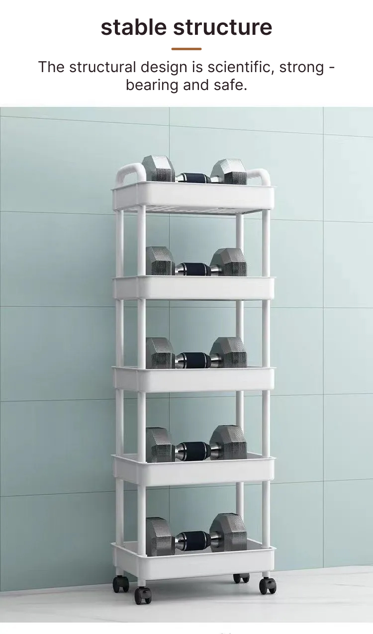 Trolley Cart Organizer 2/3/4/5 Tier Storage Organizer Moving Rack ...