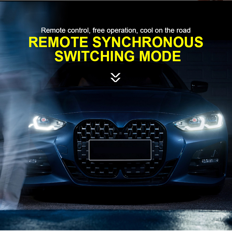 ((2PCS) Car LED Headlights Car Dynamic Lights Devil Eye Decorative ...