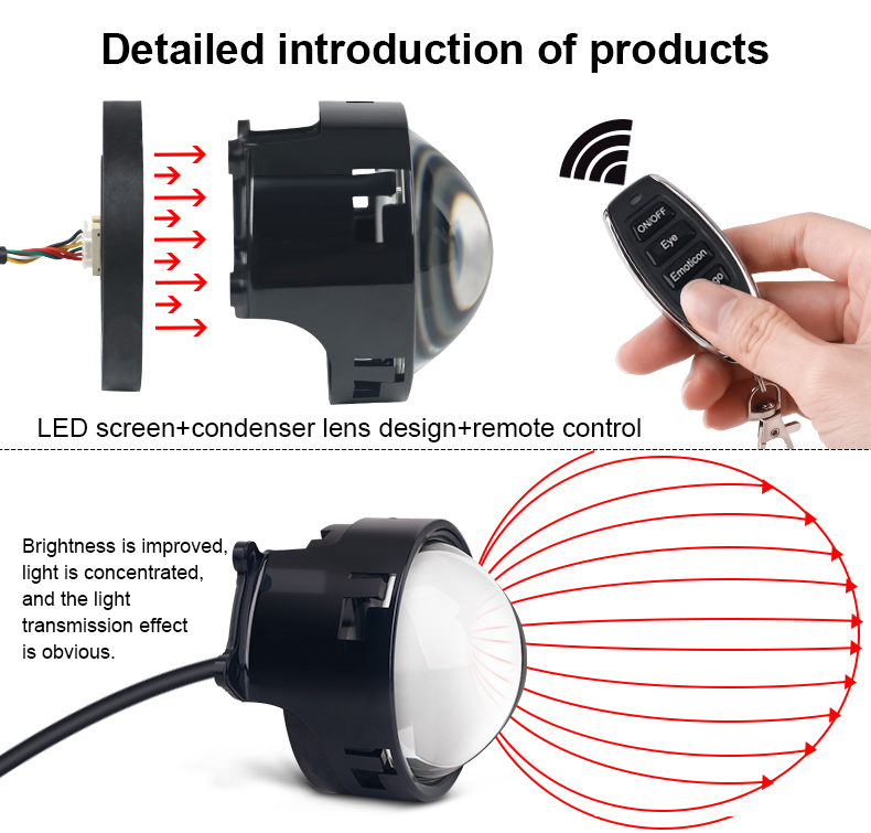 ((2PCS) Car LED Headlights Car Dynamic Lights Devil Eye Decorative ...