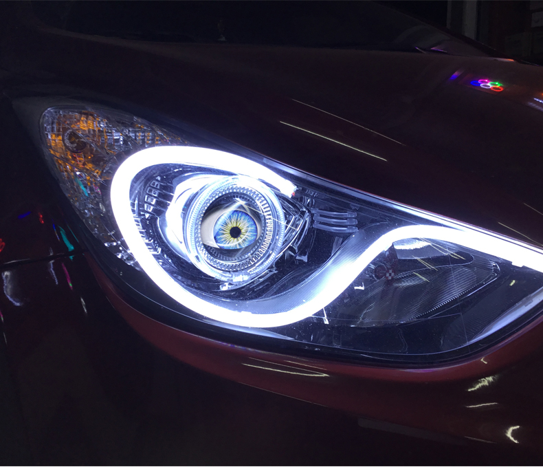 ((2PCS) Car LED Headlights Car Dynamic Lights Devil Eye Decorative ...