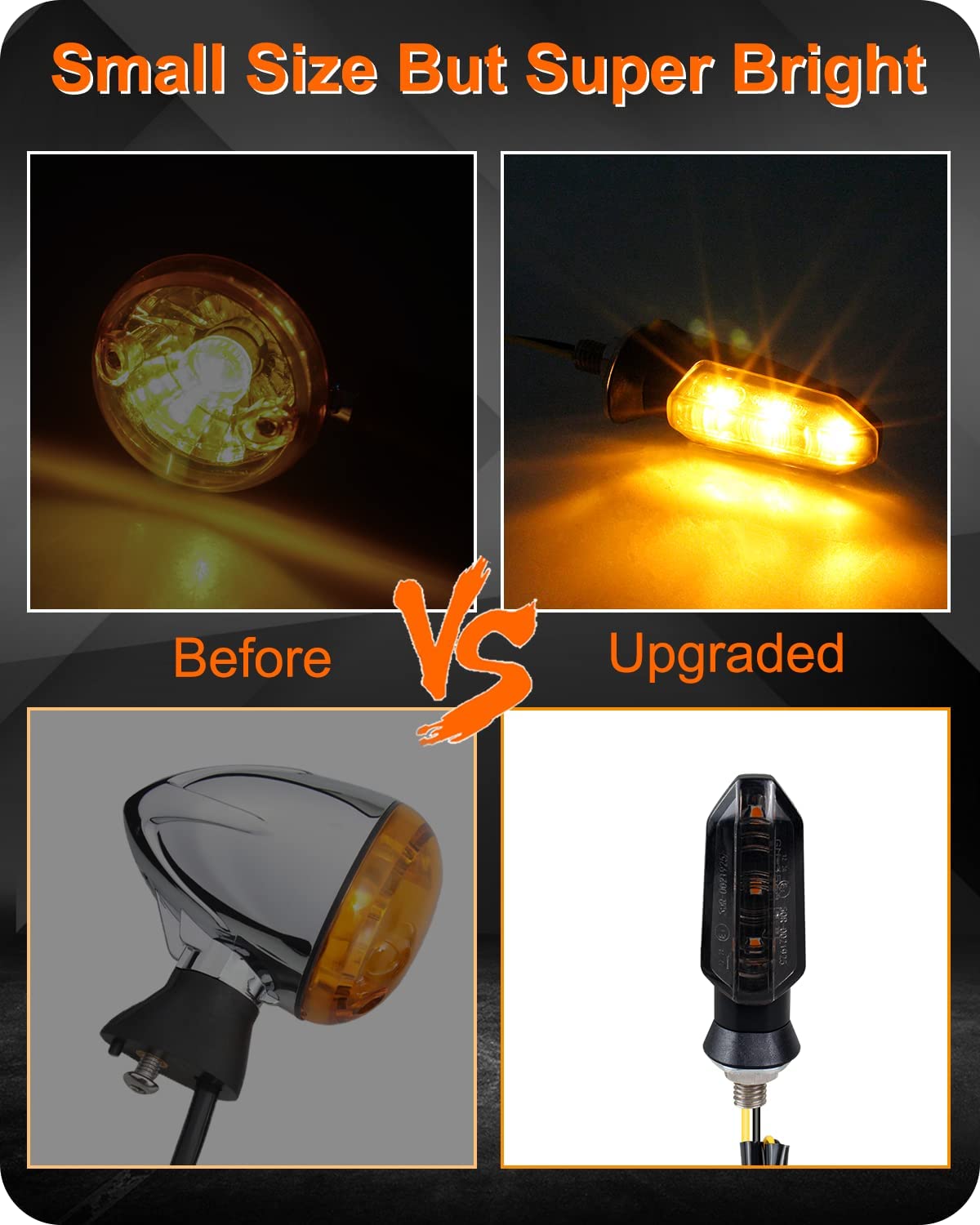 SEAMETAL 2pcs Mini Universal Motorcycle LED Turn Signal Indicators ...