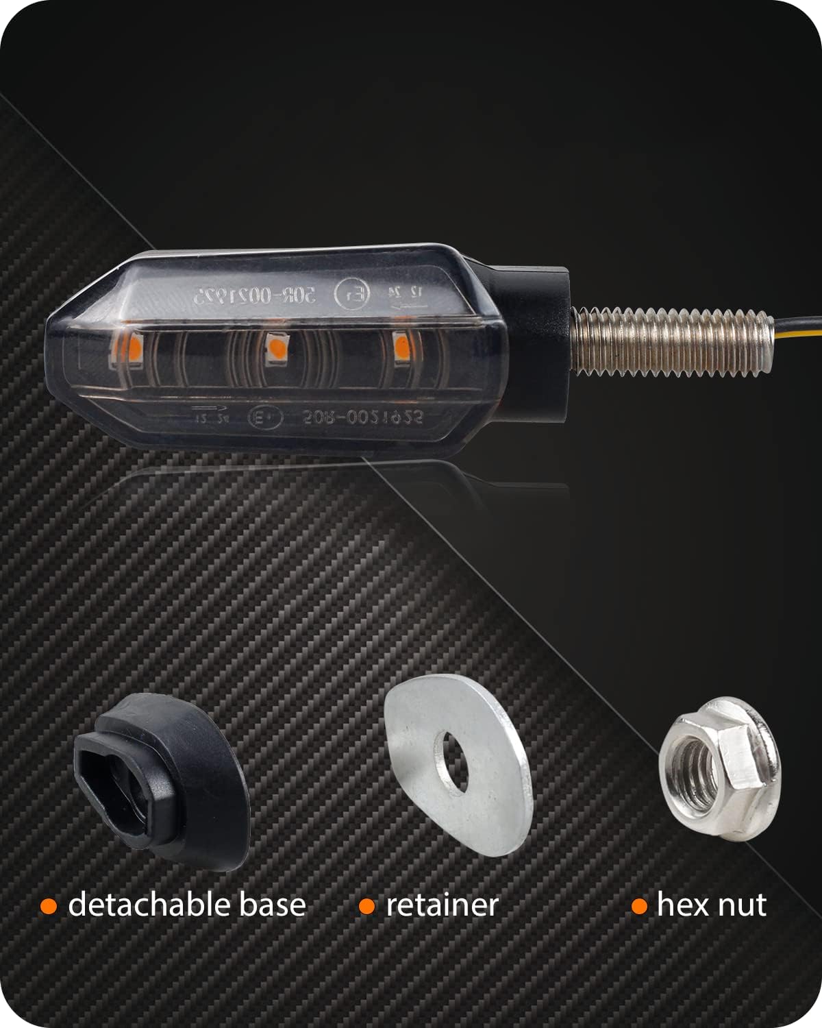 SEAMETAL 2pcs Mini Universal Motorcycle LED Turn Signal Indicators ...