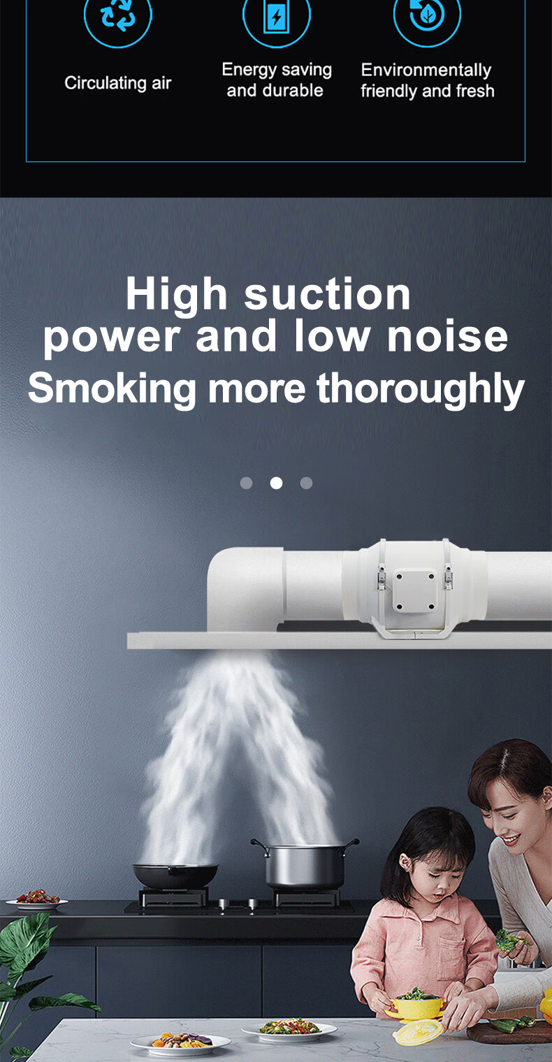 Exhaust Fan 4/ 5/ 6/ 8 inch High Suction Power Inverter Inline Duct Fan ...