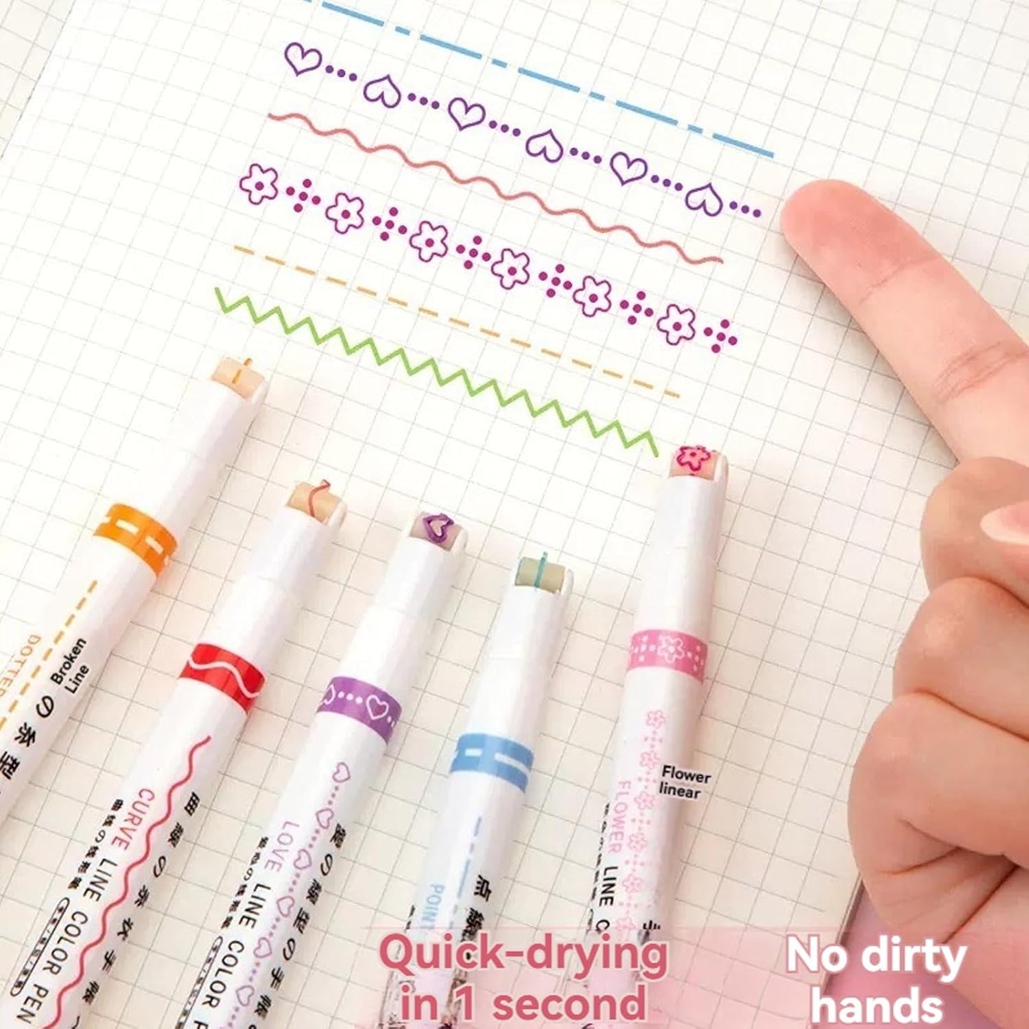 Magic Border Pen, Curve Pens Set, Border Design Pens, Journaling ...