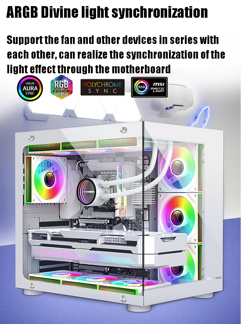 OEM PRISM 7 PRO Computer Chassis Fan 12cm ARGB 4 Pin PWM Quiet Cooling ...