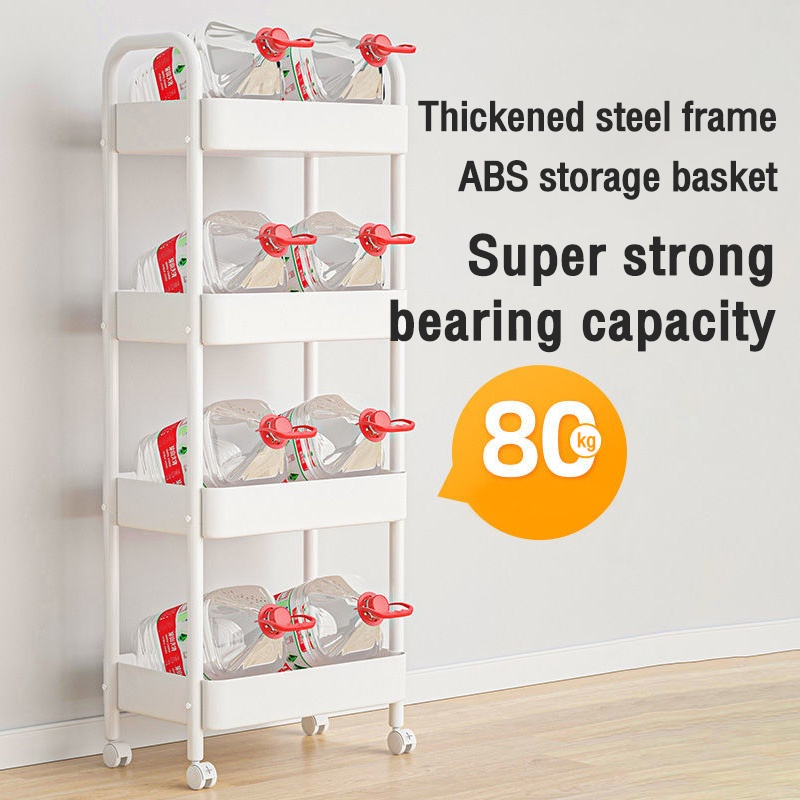 Trolley Cart Organizer 3/4/5 Tier Storage Organizer Moving Rack Trolley ...