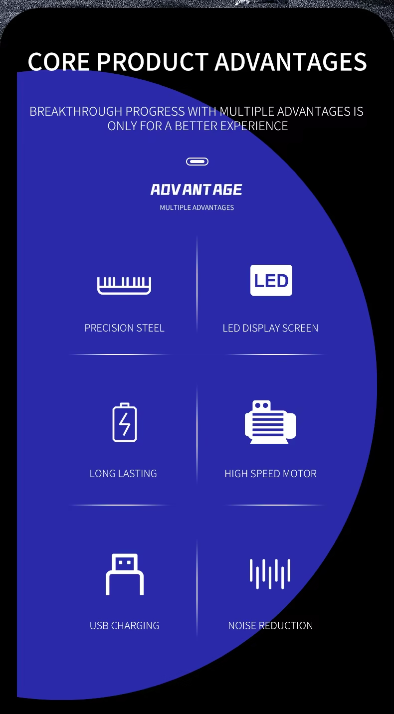 KEMEI KM-1550 Hair Clippers Trimmer Rechargeable Professional Electric ...