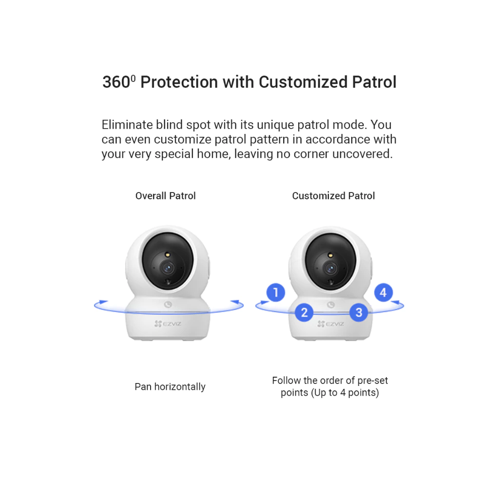 EZVIZ H6C PRO 4MP CCTV Home Security Wifi Camera 360° Pan&Tilt CCTV ...