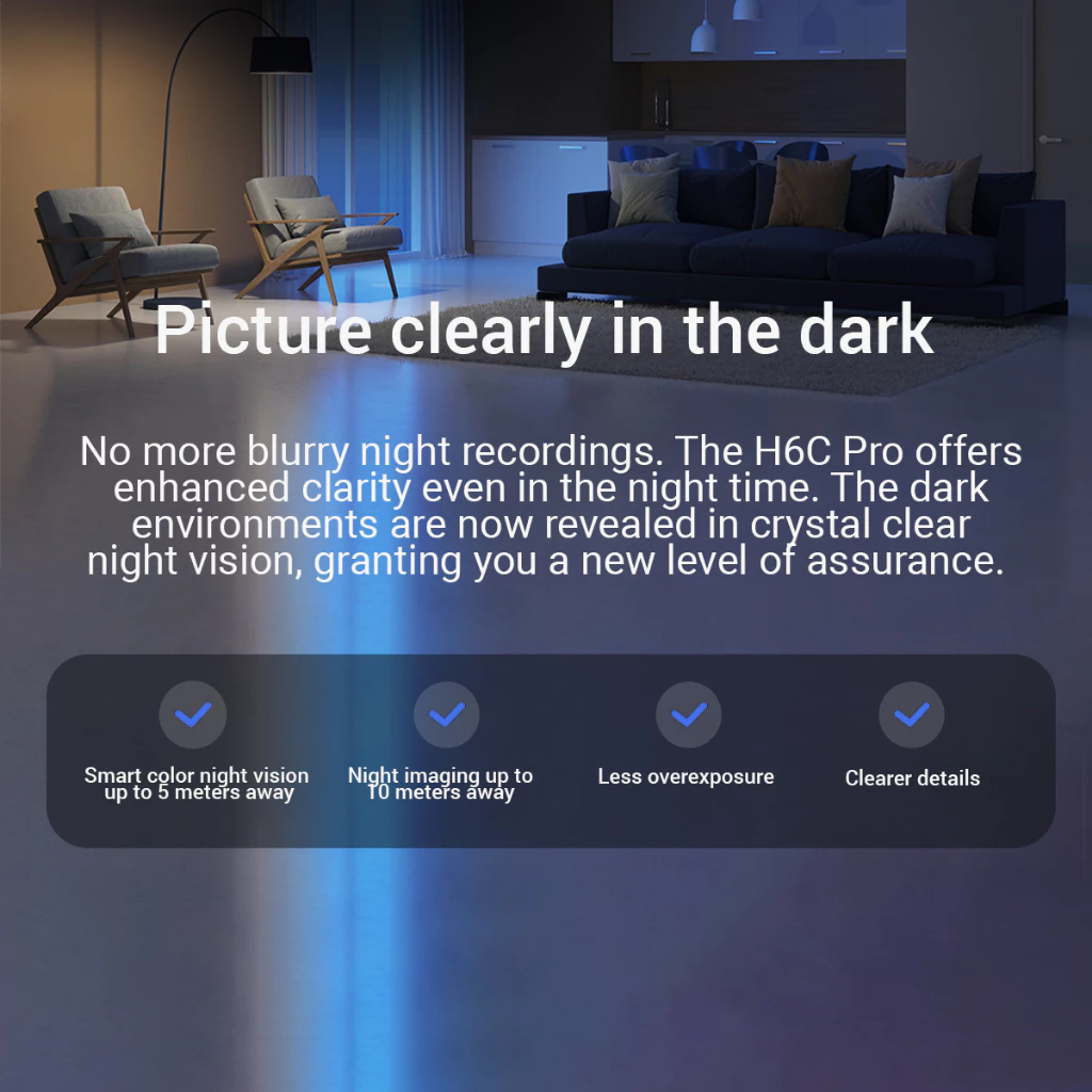 EZVIZ H6C PRO 4MP CCTV Home Security Wifi Camera 360° Pan&Tilt CCTV ...