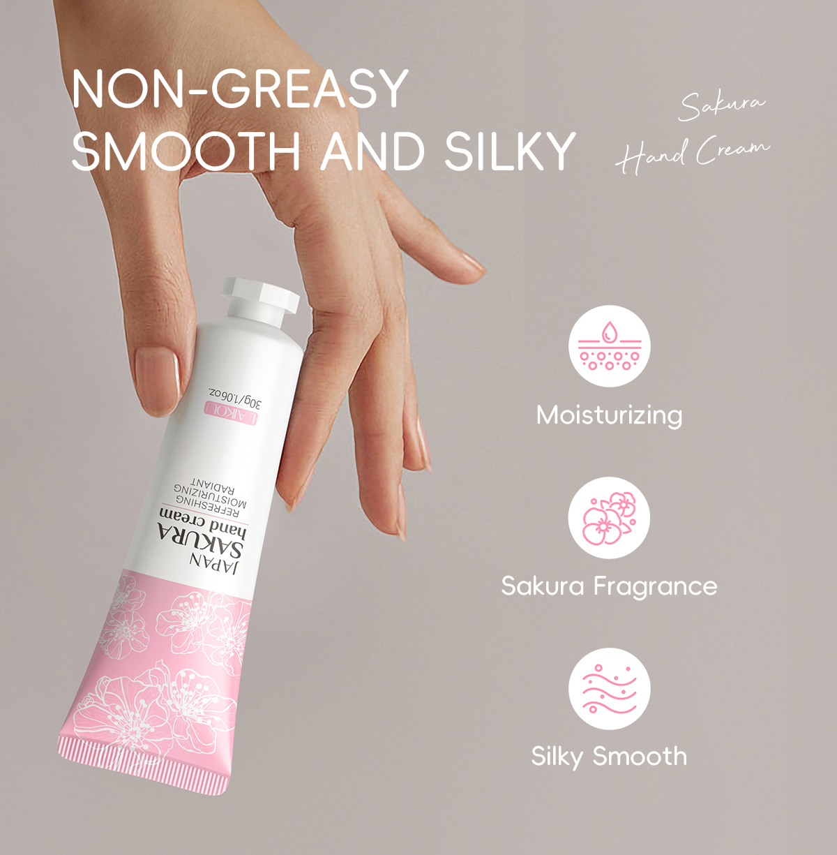 L AIKOU Sakura Hand Cream 30g Smooth Hand Moisturizing Nourishing For ...
