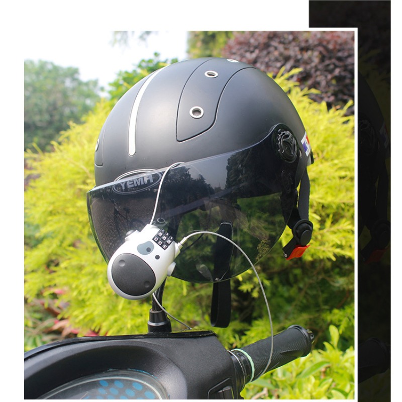 Steel Wire Helmet Lock 80CM Cable Rope Retractable Anti Theft Padlock ...