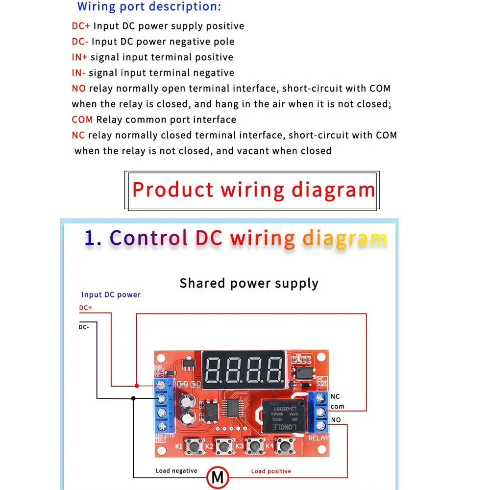 DC 5V 12V 24V 10A Adjustable Time Delay Relay Module LED Digital ...