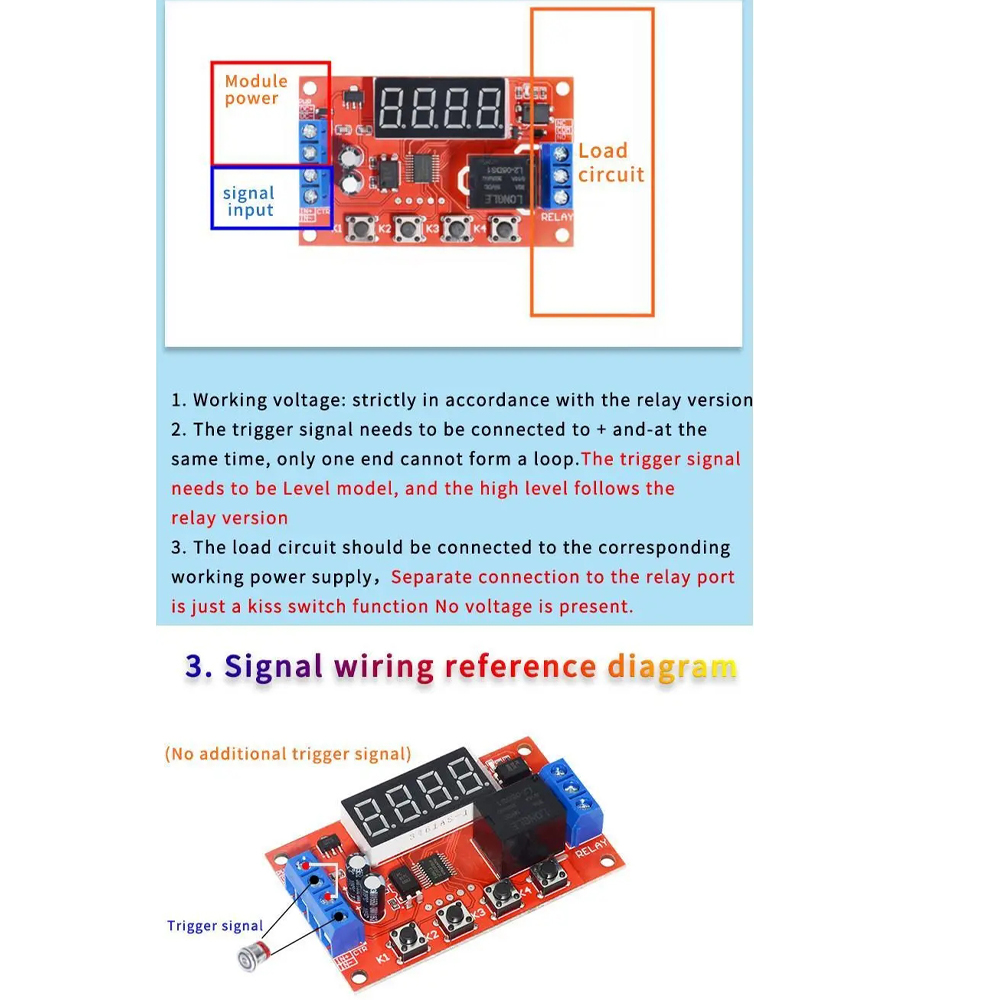 DC 5V 12V 24V 10A Adjustable Time Delay Relay Module LED Digital ...