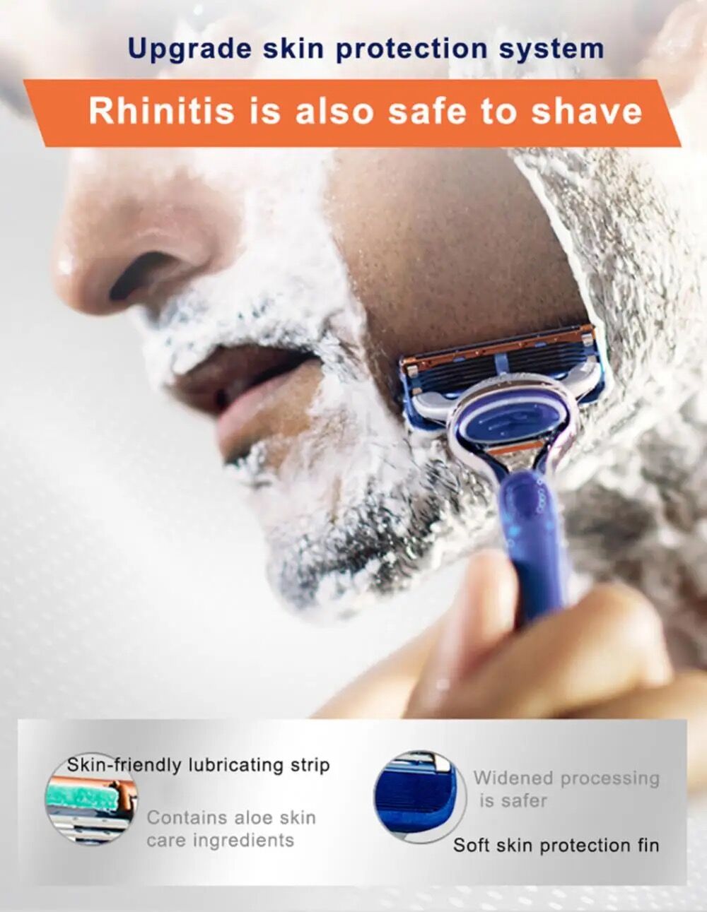 German Imported Universal Razor Five-Layer Manual Razor Head Men's ...