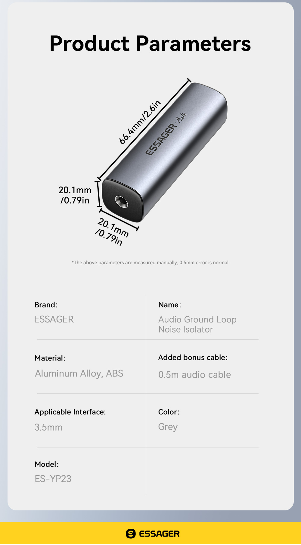 Essager J 3.5MM Interface Multifunction Audio Common Ground Isolator ...