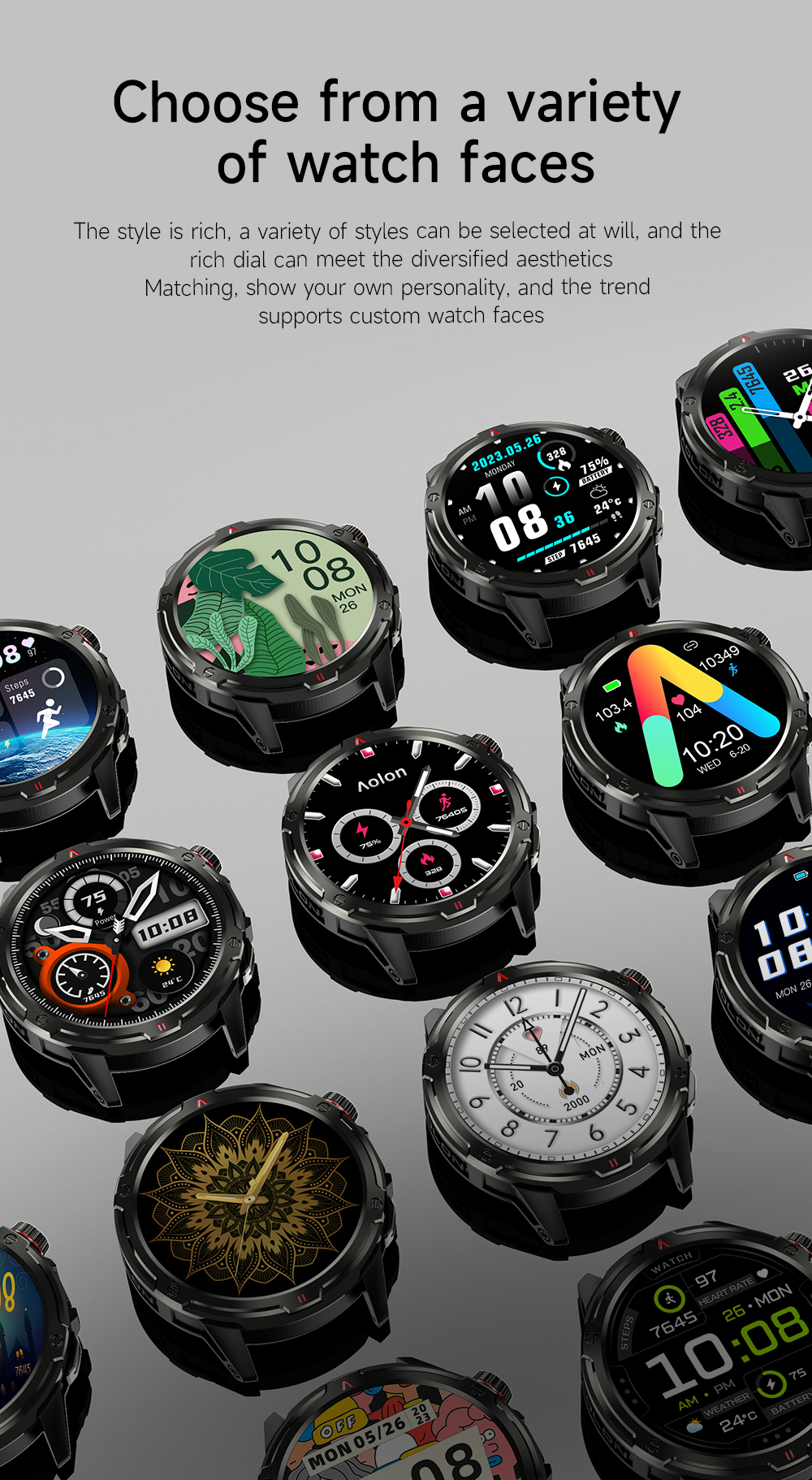 Aolon Tetra R4 Smart Watch Bluetooth Call IP67 Waterproof 24h Health ...