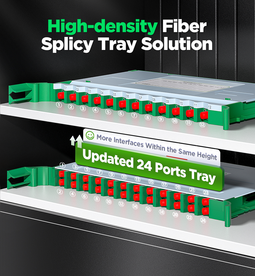 AMPCOM 24 to 96 Core FC Rack Mount Visual Fiber Optic ODF Enclosure ...