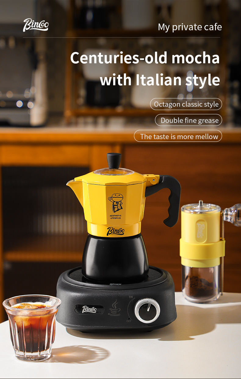 BINCOO Double Valve Moka Pot Home Espresso Small Hand Brew Coffee Pot ...