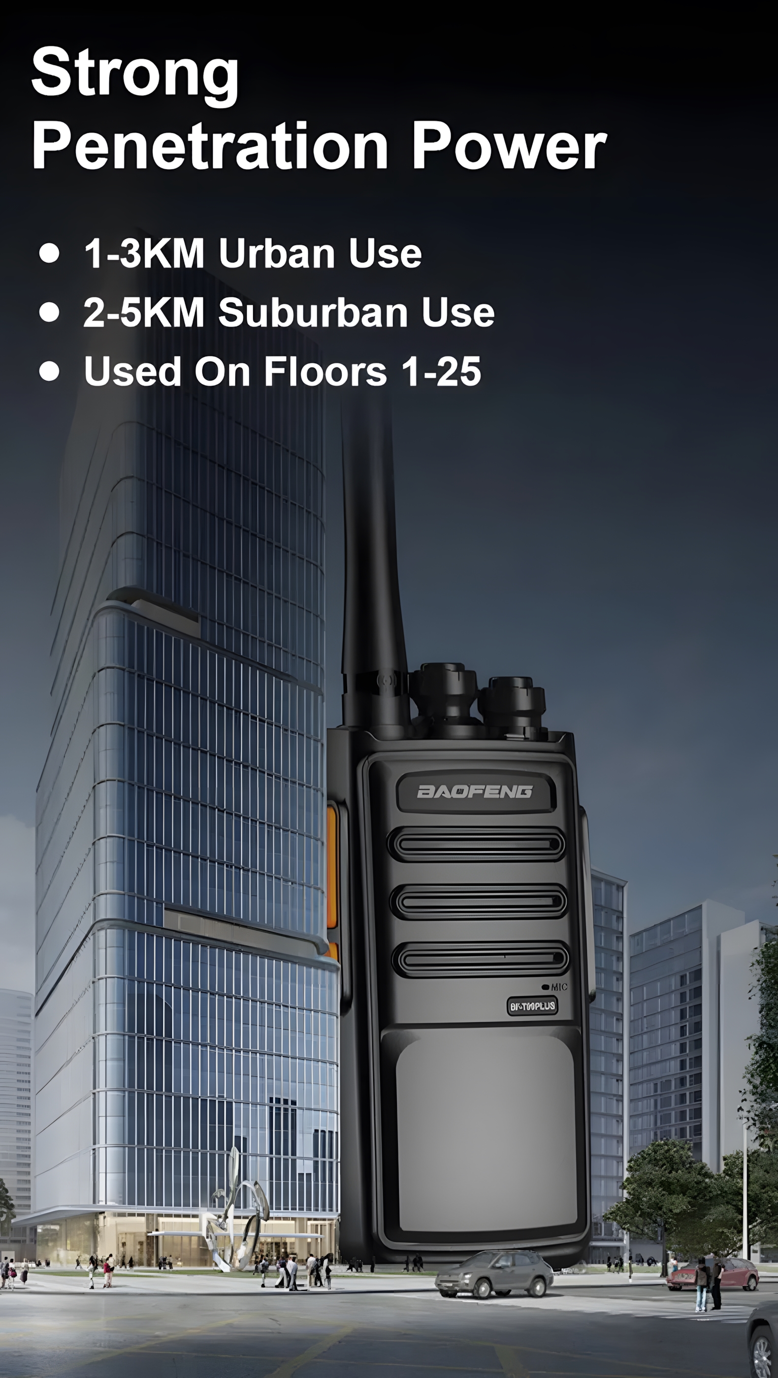 Baofeng T99 Plus Set Of 2 Original Walkie Talkies Long Range Portable Two Way Radio Dual PTT ...