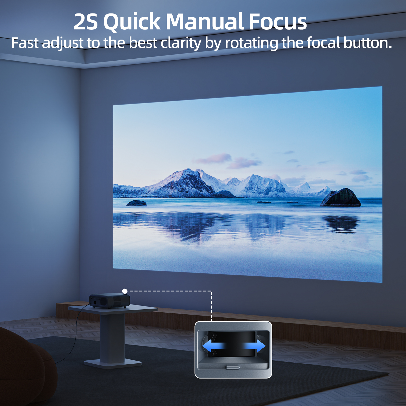GOOJODOQ 4K Ultra HD 1080P Projector for Phone Speaker Bluetooth Laptop ...