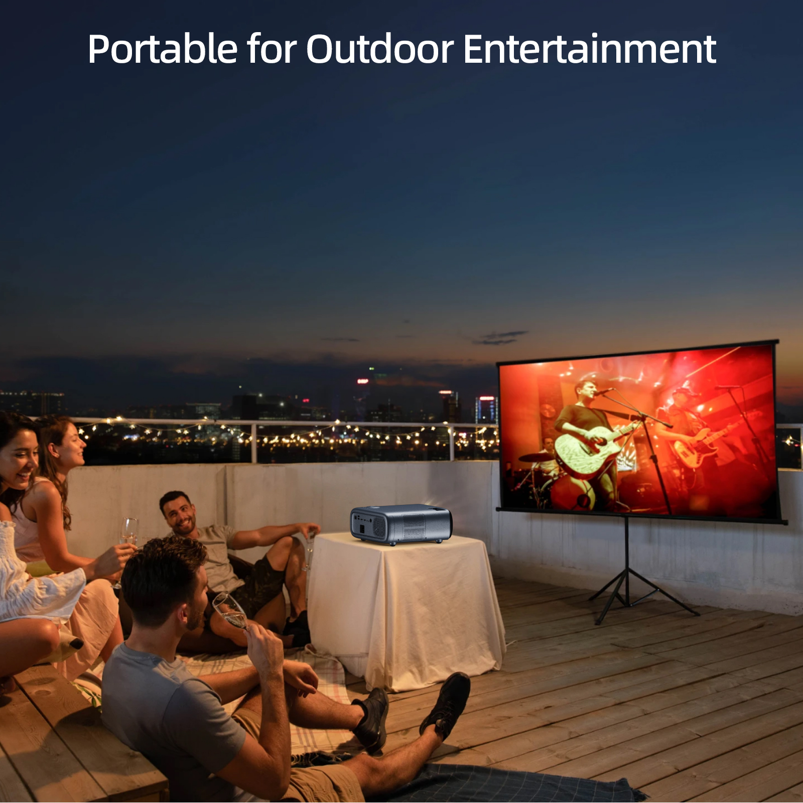 GOOJODOQ 4K Ultra HD 1080P Projector for Phone Speaker Bluetooth Laptop ...