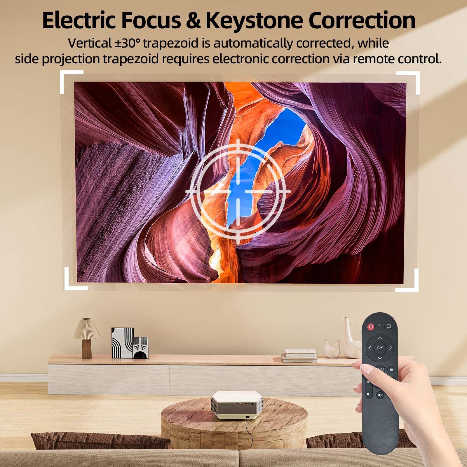GOOJODOQ 4K Ultra HD 1080P Projector for Phone Speaker Bluetooth Laptop ...