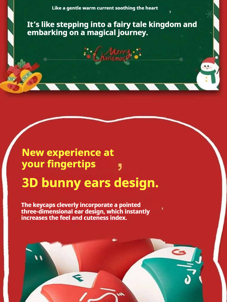 AKKO Christmas Wonderland keycaps 137 pieces complete set MOG 3D PBT ...