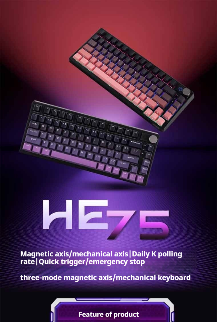 EPOMAKER HE75 three mode e-sports magnetic axis keyboard, GASKET ...