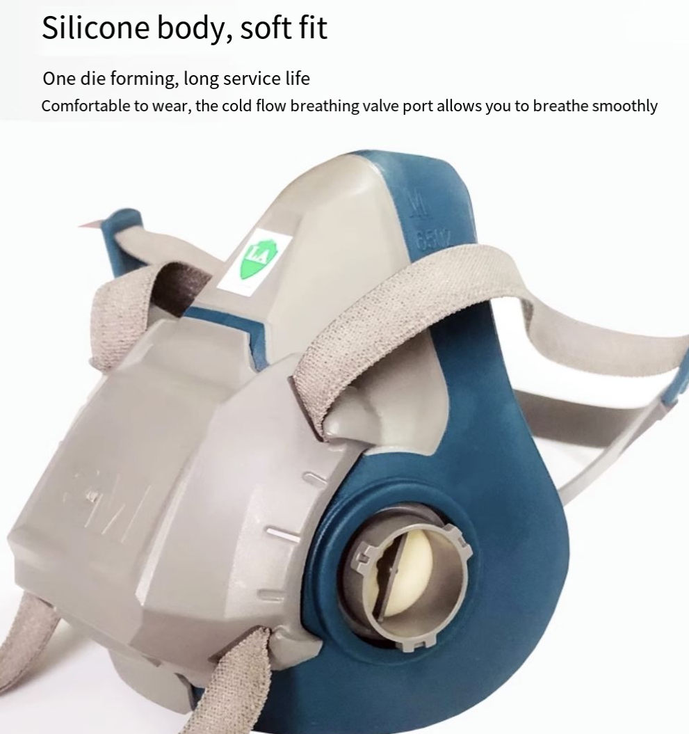 3M 6502QL Quick button Mask Respirator Reusable Half Face Mask, 6502QL ...