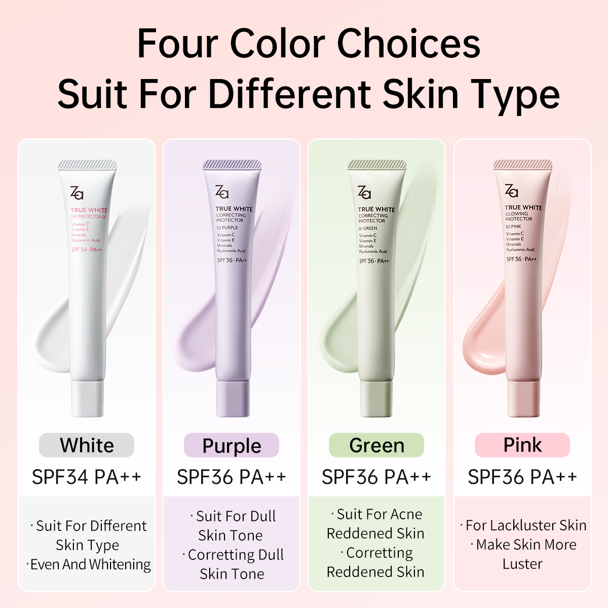 Za Makeup Primer SPF 36/34 PA++ All Day Moisturizing Create Glow Baby ...