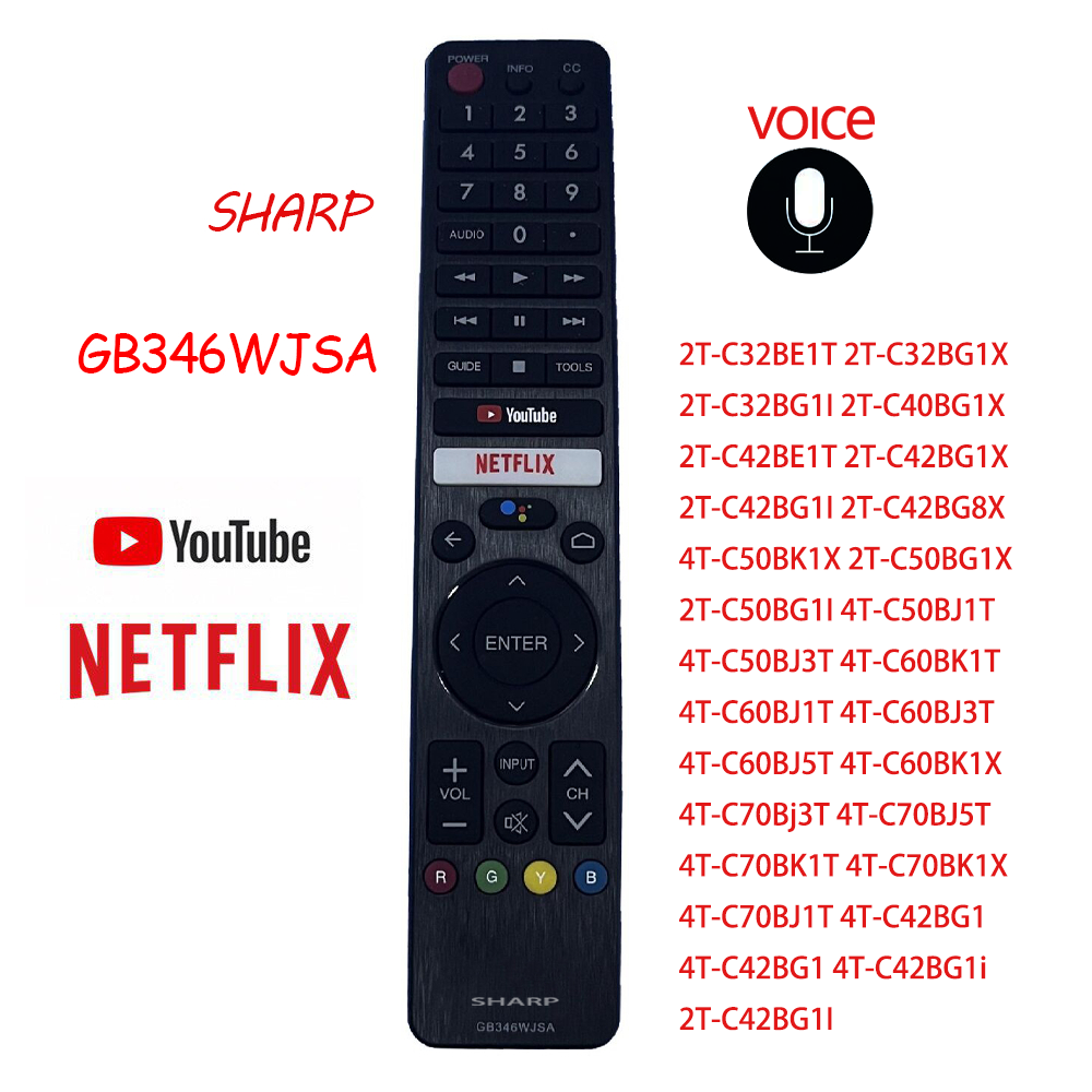 Genuine Voice Remote Control SHARP LCD Smart Android TV Remote Control ...