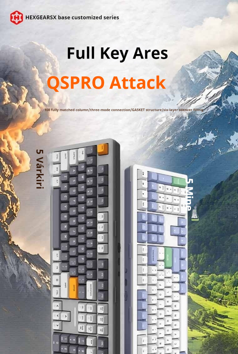 HEXGEARS Q5PRO three mode customized mechanical keyboard, Gasket ...