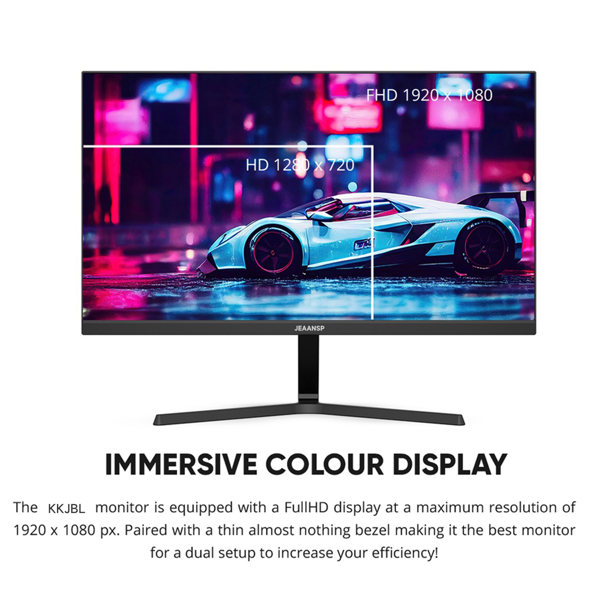 JEAANSP Planar Borderless PC Monitor 24" 25 inch 75HZ 1080P Computer ...