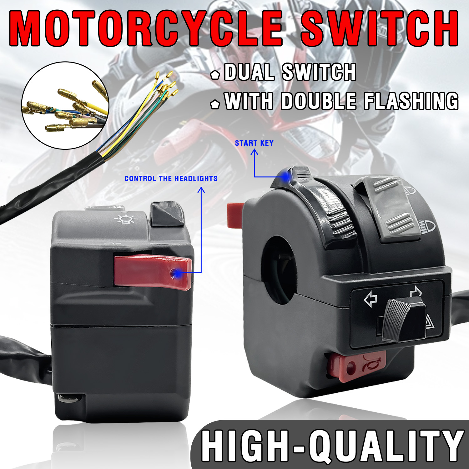 Domino Handle Switch SET For Nmax（Left+Right）with flasher relay plug ...